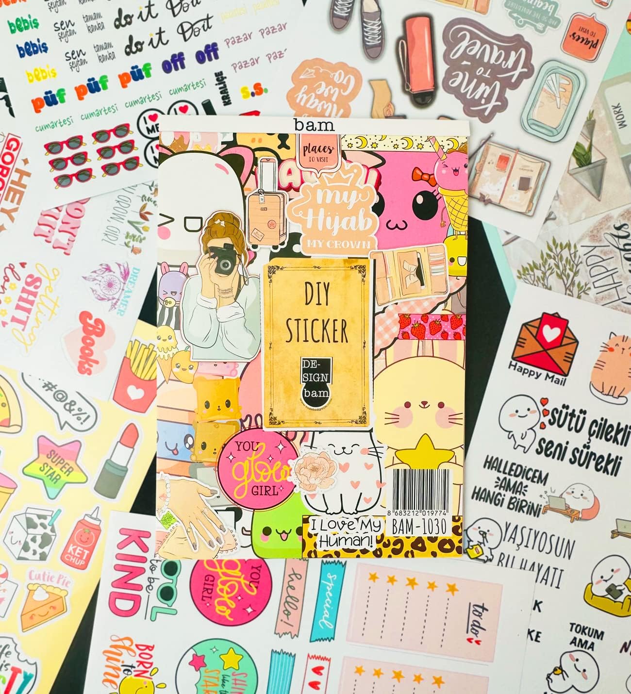 giftmoda My DIY Sticker Book 24 * 17 cm 16 Sayfa Özel Tasarım Rengarenk ...
