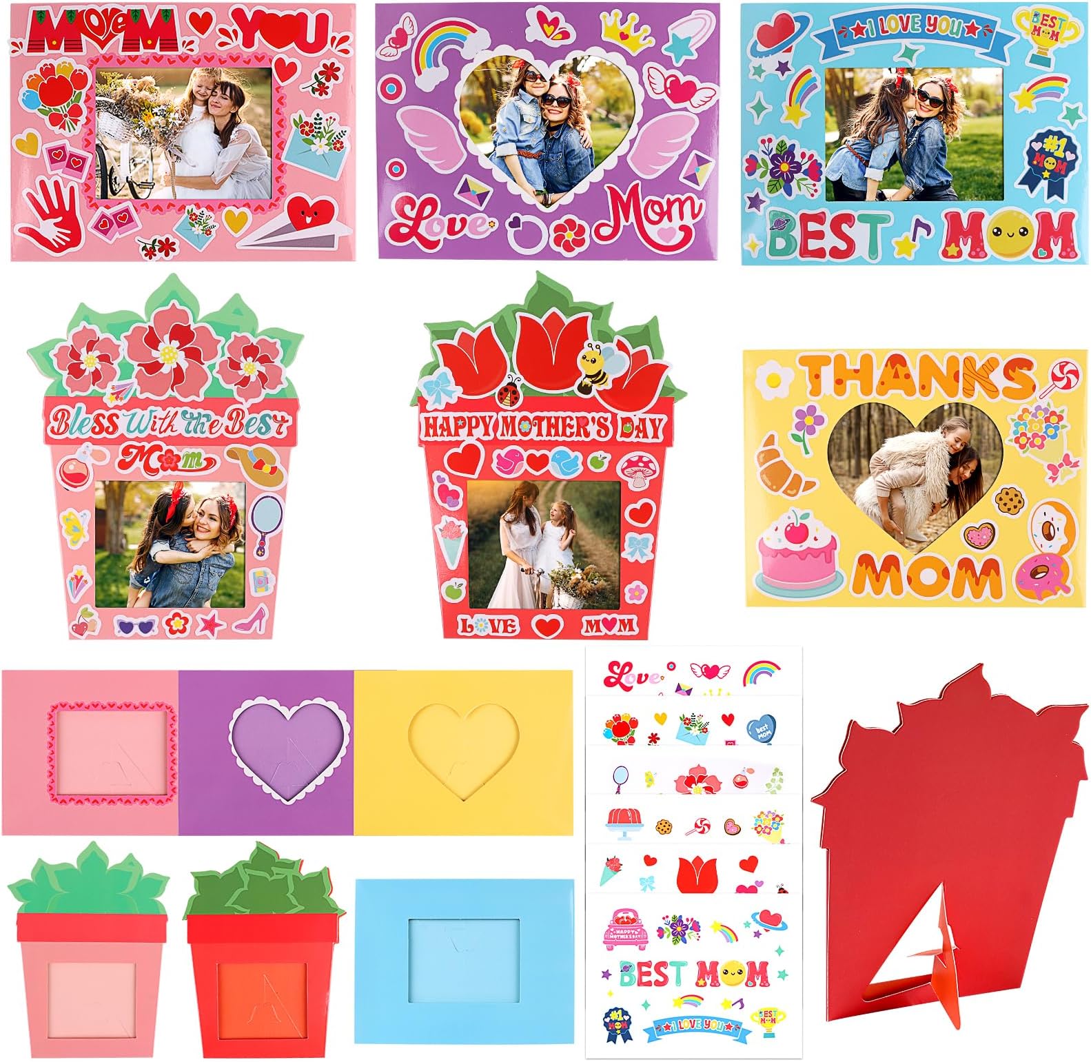 Amazon.com: DIY Christmas Photo Frames Craft Kit for Kids - 24 Packs ...