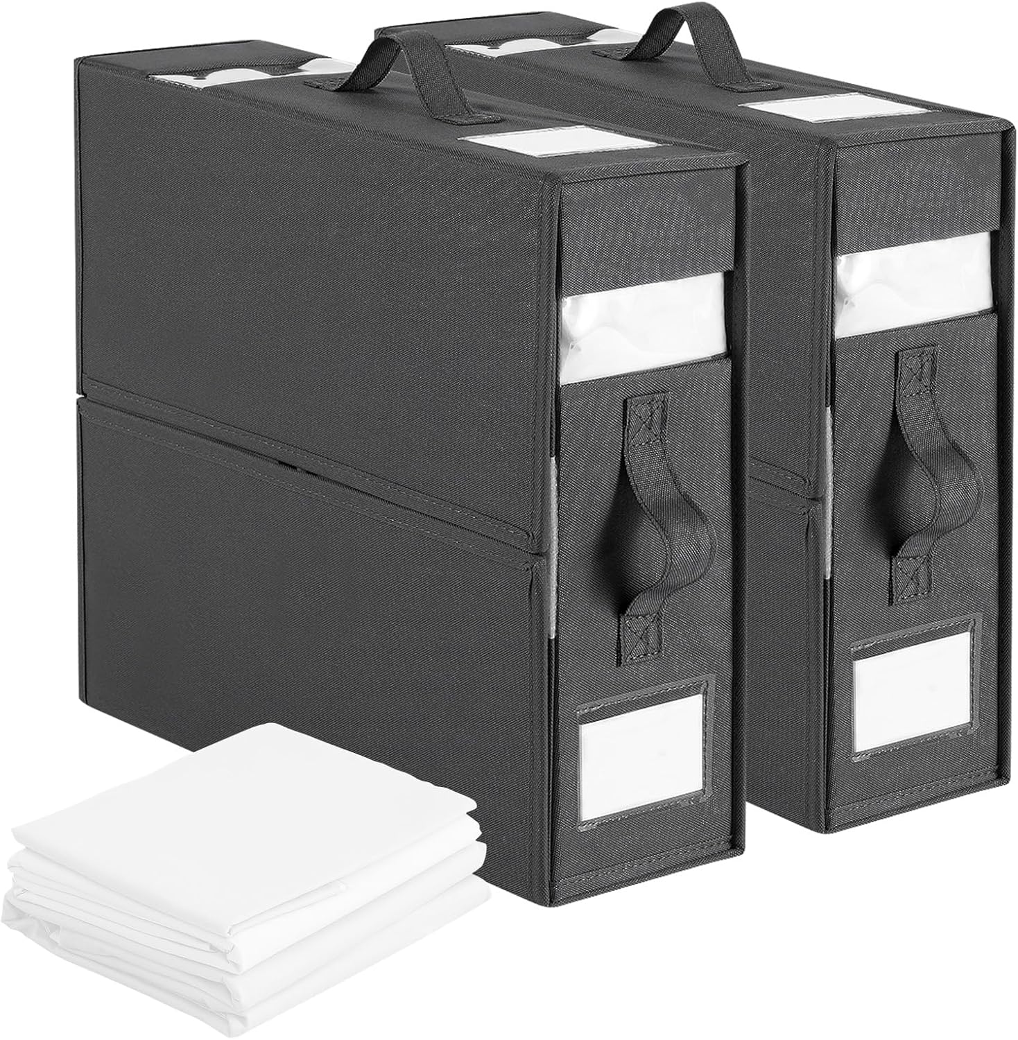 Bed Linen Organiser, Bedding Storage Bag with Marking Frame, Linen ...