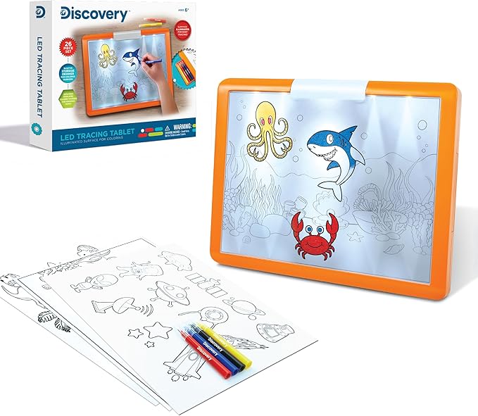 Discovery LED Tracing Tablet, 26-Piece Set with Washable Markers ...