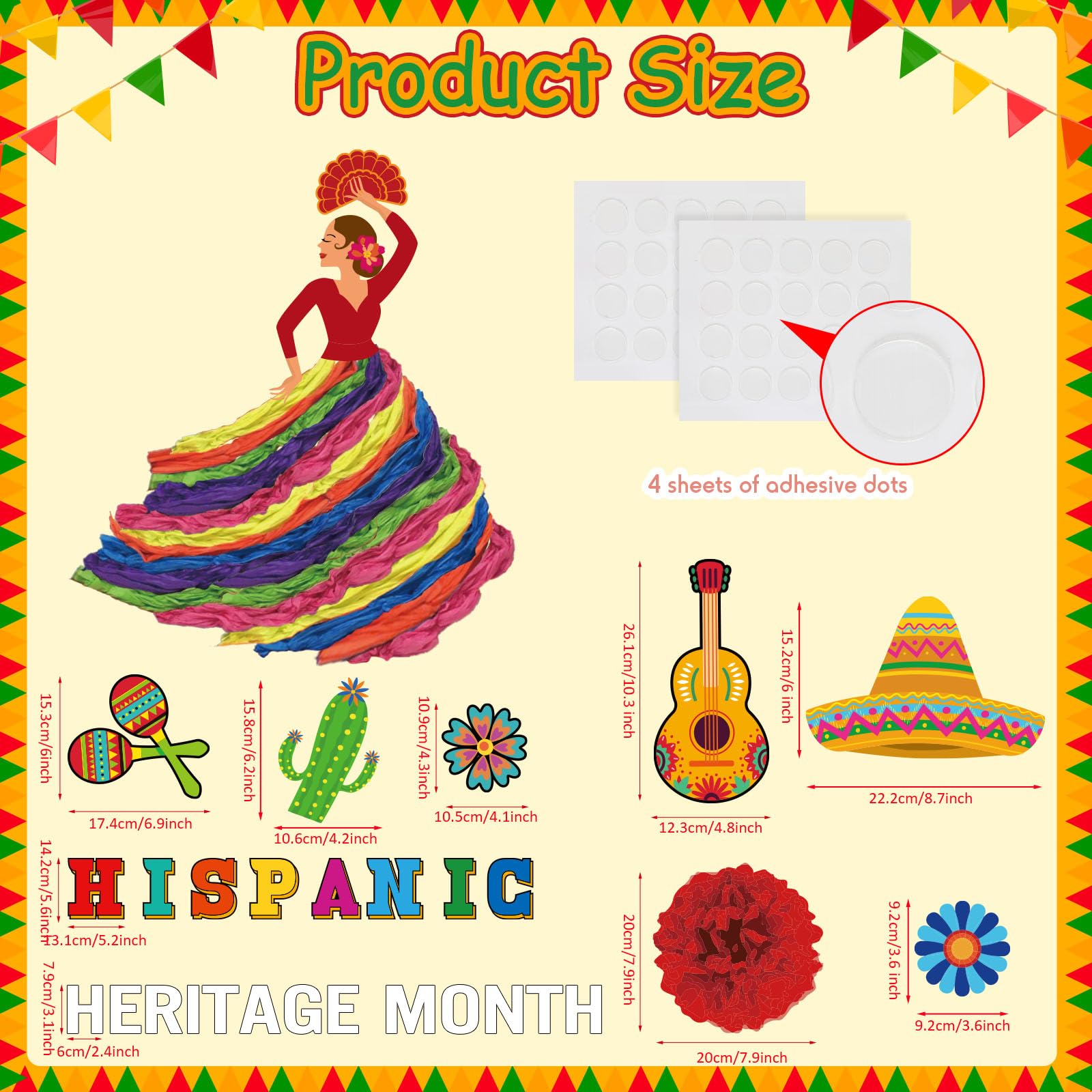 Snapklik.com : Funrous 60 Pcs Hispanic Heritage Month Bulletin Board ...