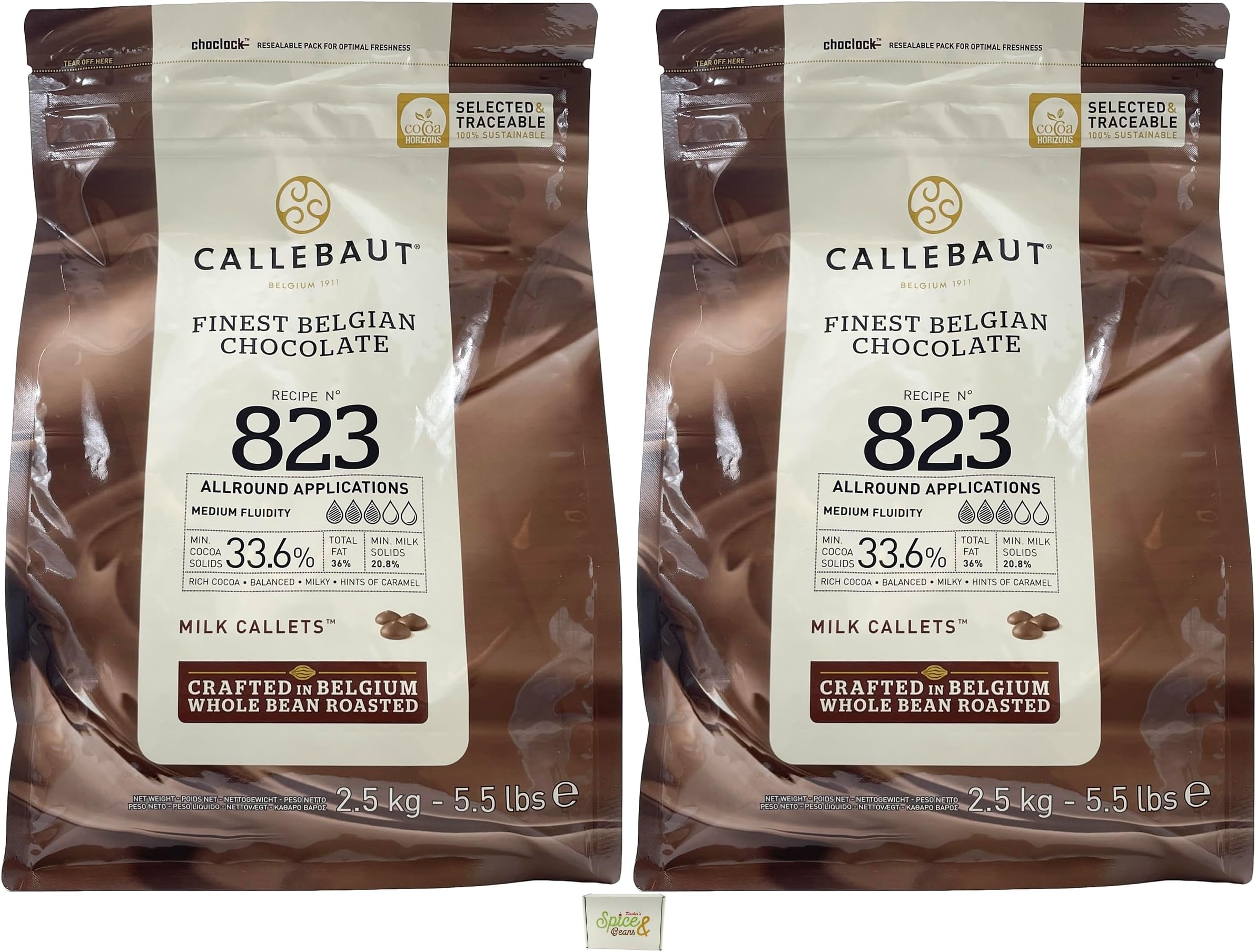 Amazon.com : Callebaut Belgian Chocoalte Callets | 2 Pack of 5.51 Bags ...