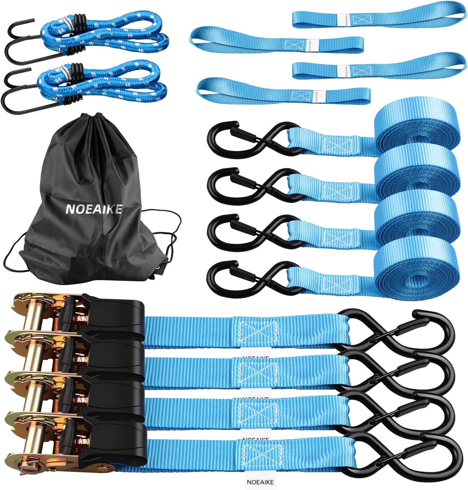 Amazon.com: AUGO Ratchet Straps Heavy Duty 4 Pack -15 FT - 2200 LB ...