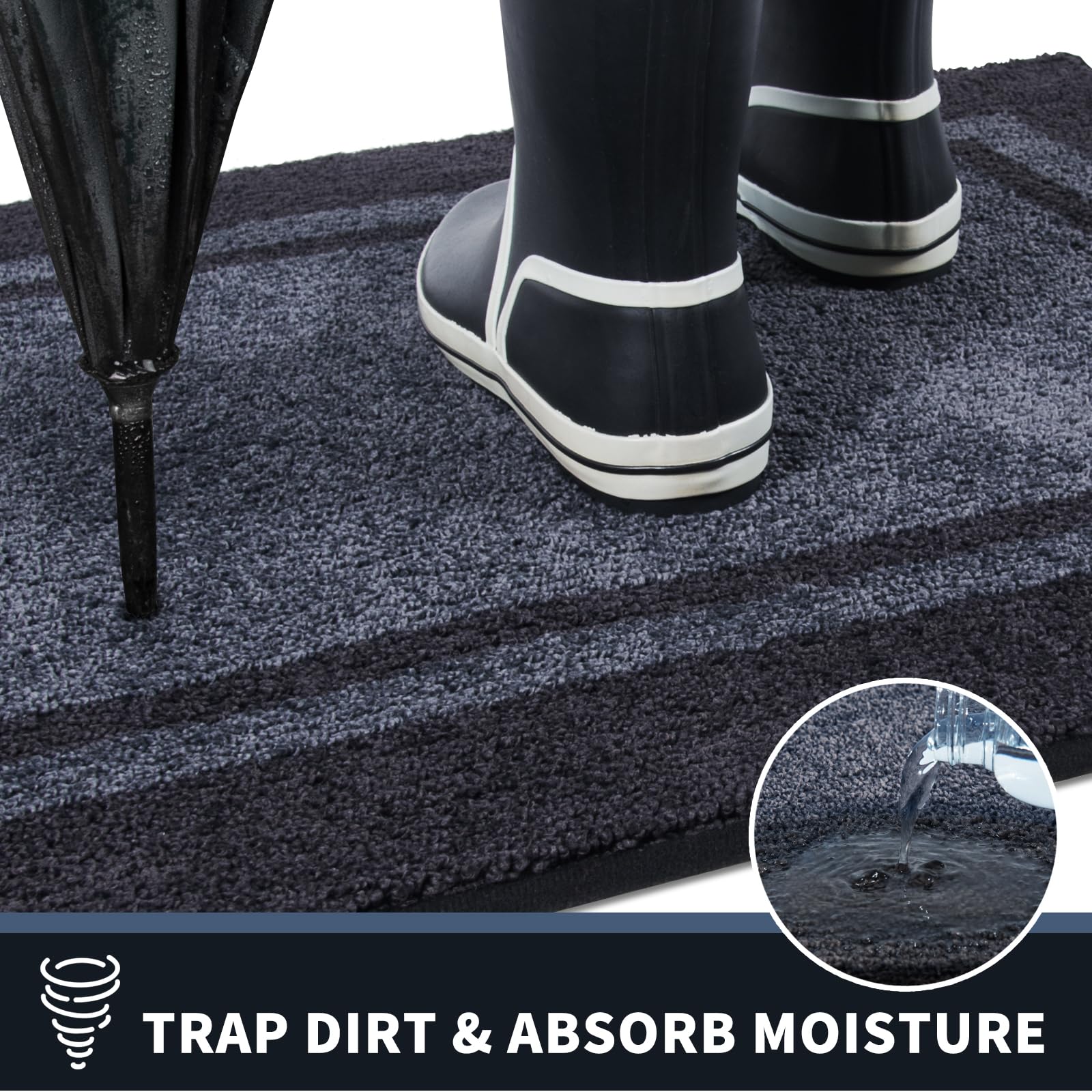 PURRUGS Dirt Trapper Door Mat 32" x 48", Non-Slip/Skid Machine Washable ...