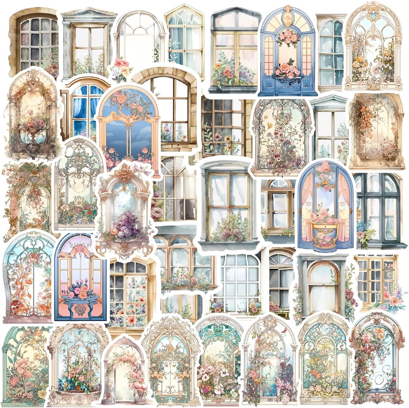 BIRD'S MIND 60 PCs Vintage Stickers for journals Laptop Diary Scrapbook ...