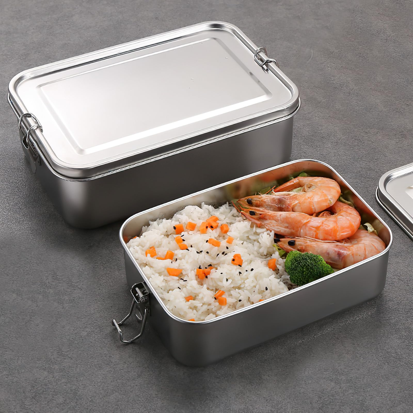 Ulsam 304 Stainless Steel Lunch Boxes, 850ml Bento Box with Lock Clip ...