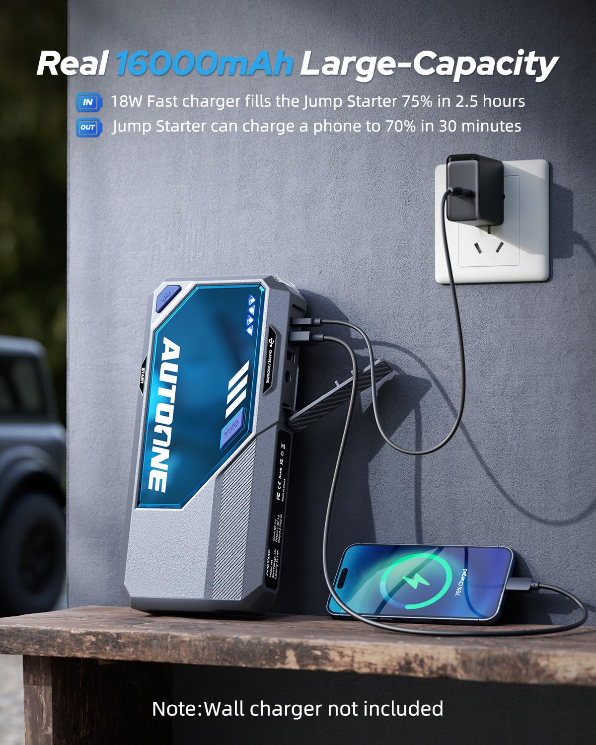 Snapklik.com : AUTOONE M4 Jump Starter 8000A Car Battery Jumper Starter ...