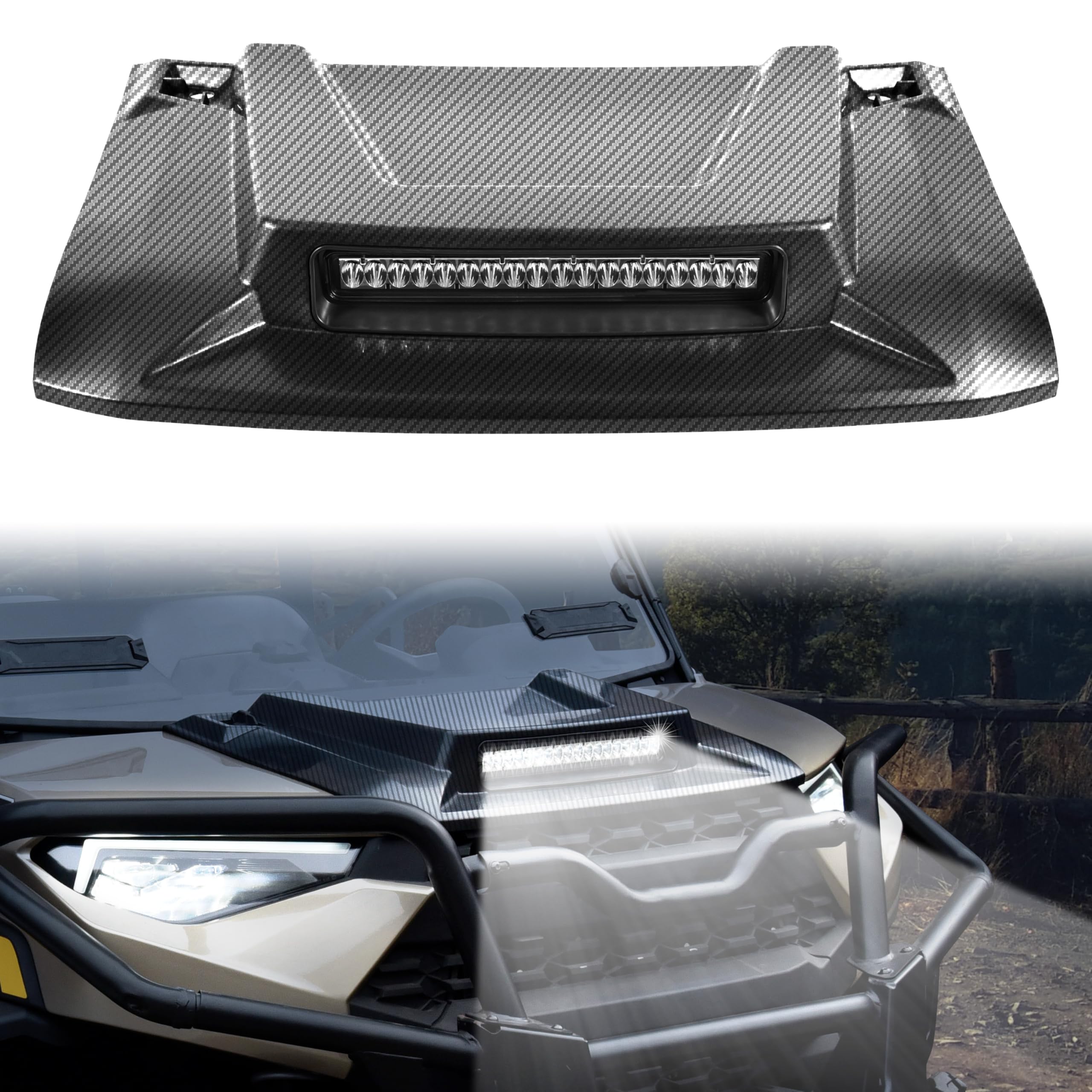 Amazon.com: SAUTVS Sport Hood Scoop with LED Spotlight for Ranger XP ...