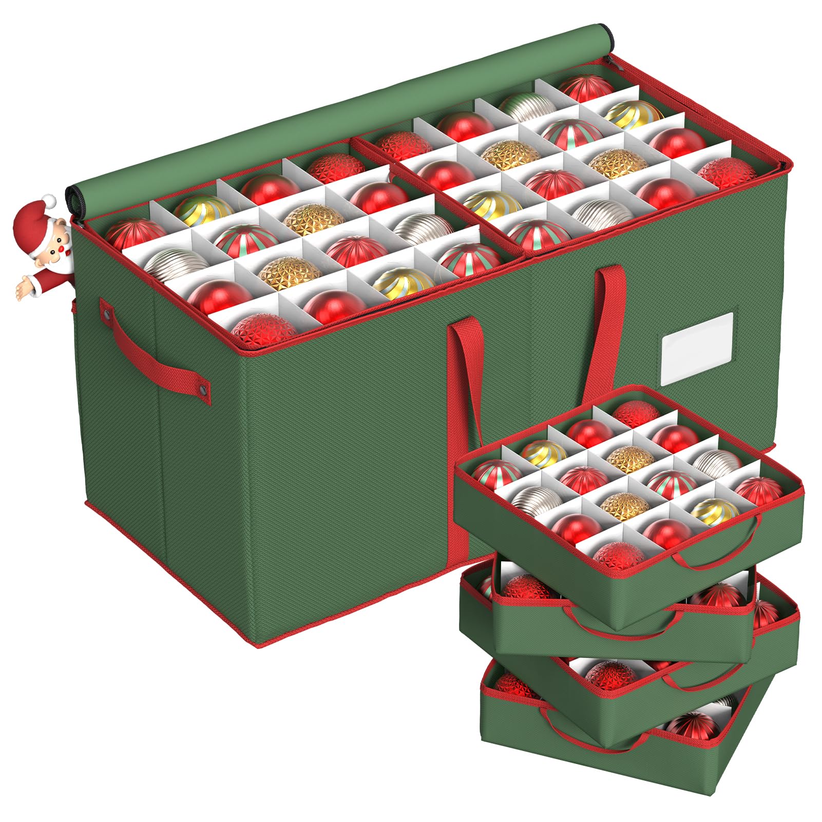 Christmas Ornament Storage Box with 8 Trays, Christmas Storage ...