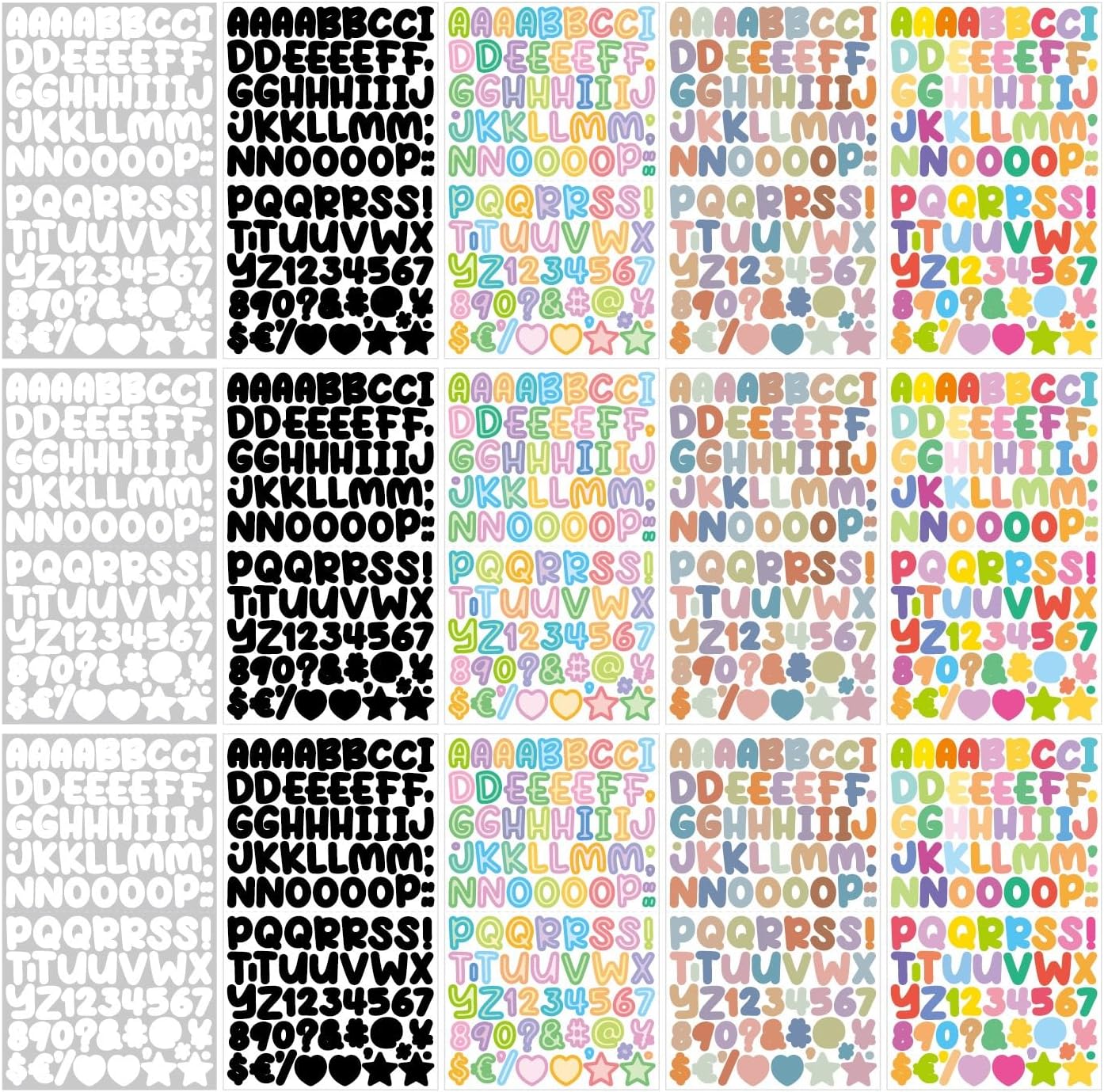 Letter Stickers 1350PCS Small Alphabet Stickers Self Adhesive Coloured ...
