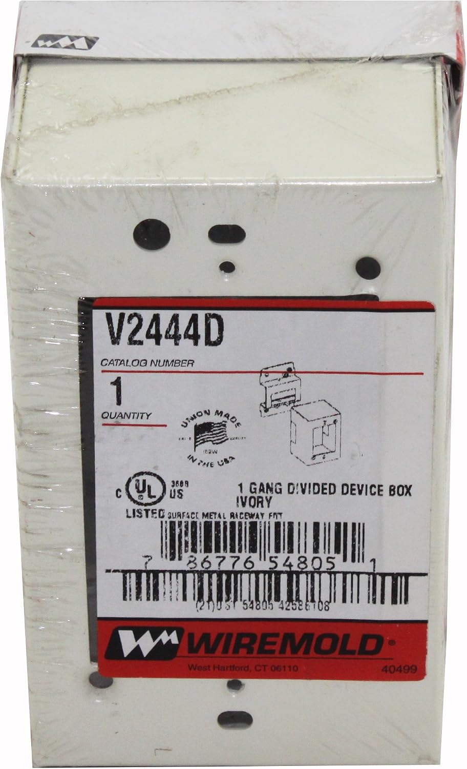 Amazon.com: Wiremold V2444D V2400D Steel Over-The-Raceway Device Box ...