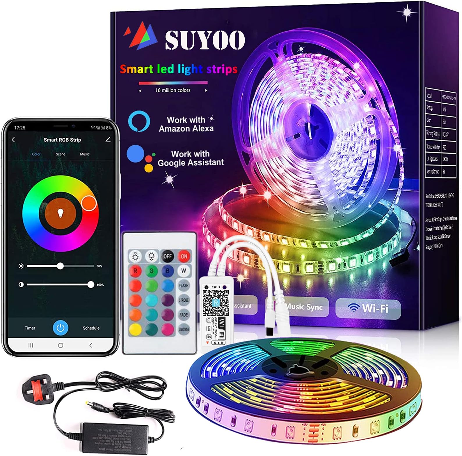 LED Strips Lights WiFi Wireless Smart Phone APP Controlled Waterproof ...