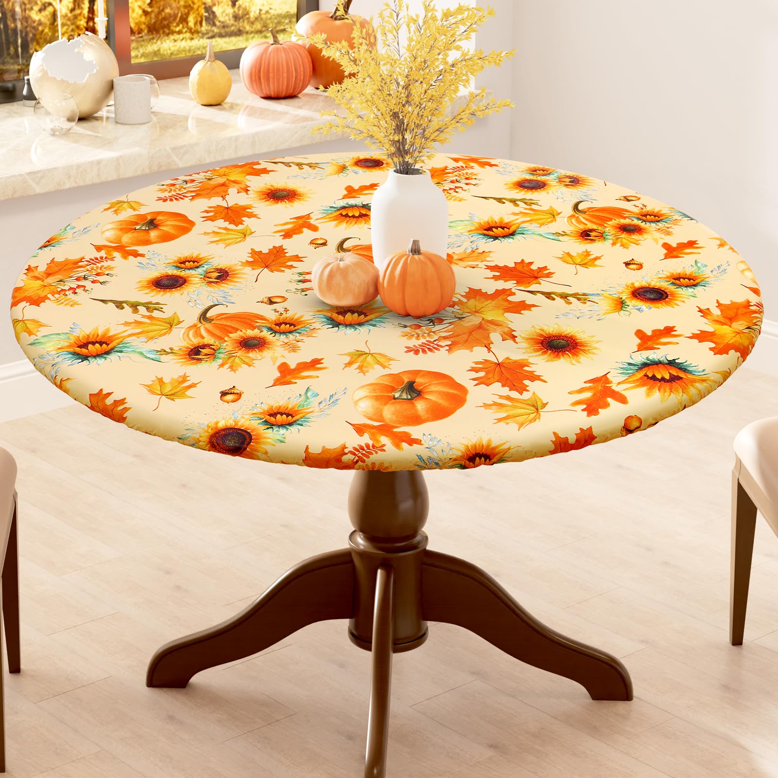 Amazon.com: Smiry Plastic Thanksgiving Tablecloth, Fall Sunflower ...