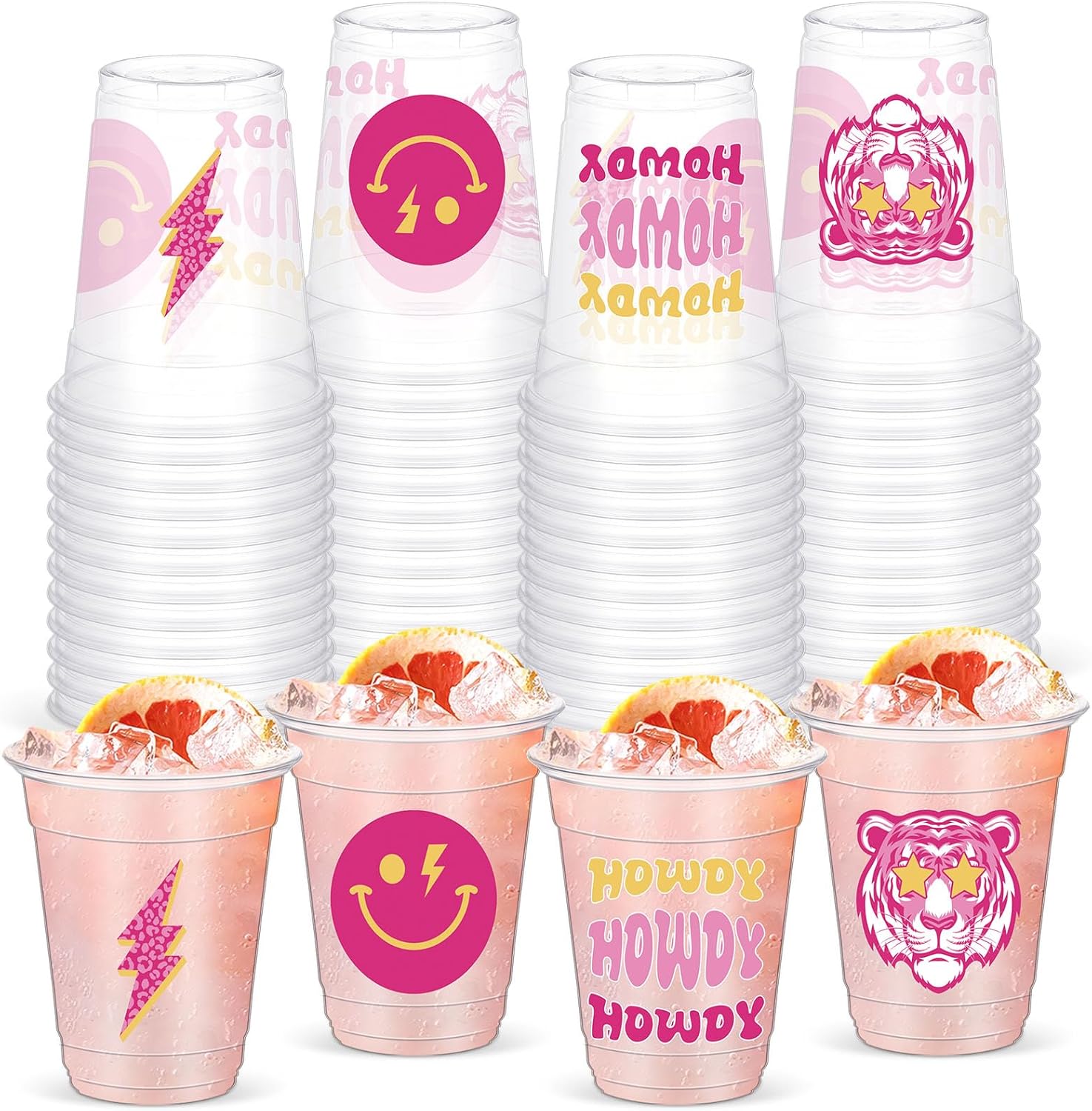 Amazon.com: Yaomiao 50 Pieces Preppy Cups 12 oz Bulk Howdy Disposable ...