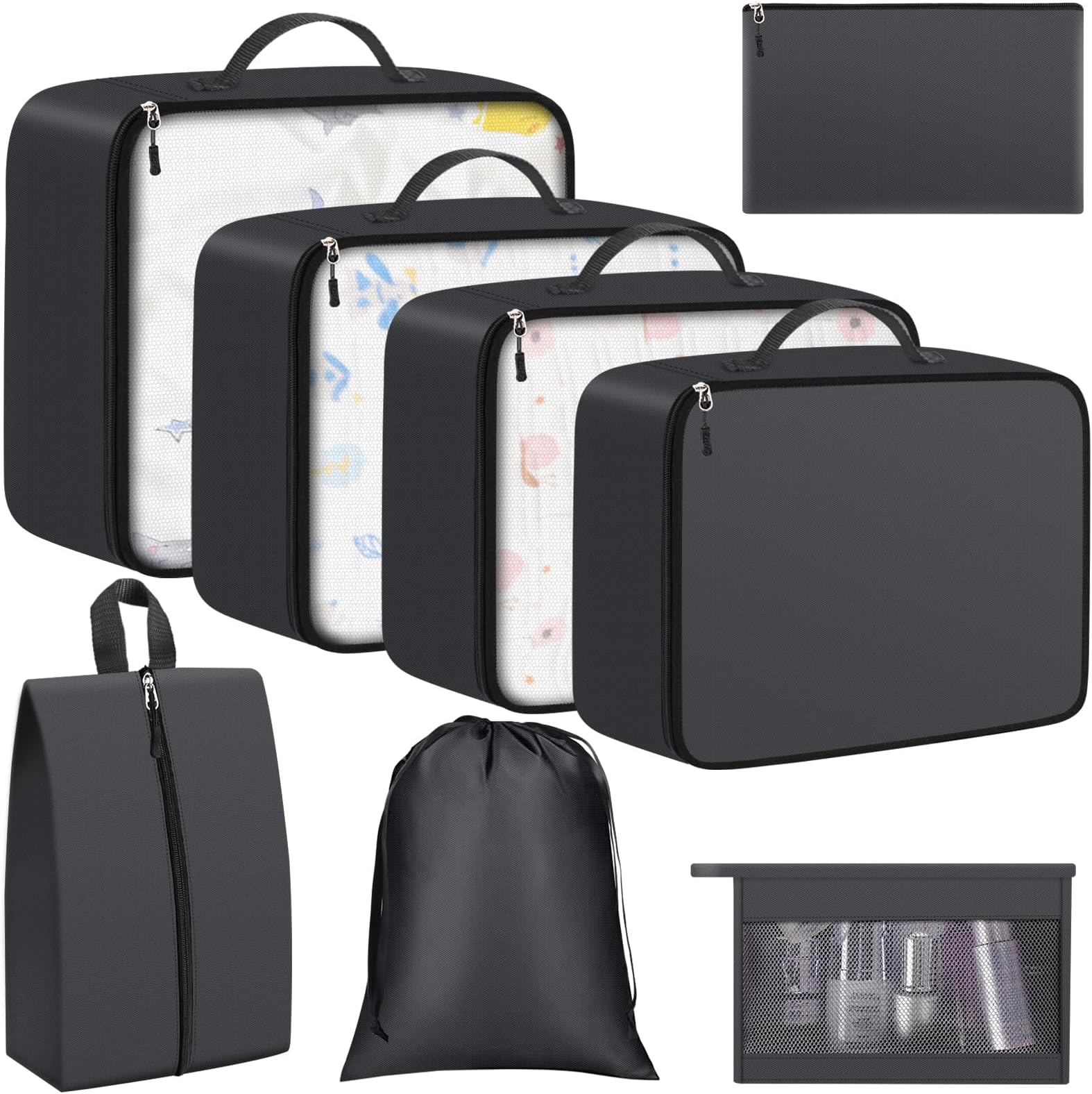 Amazon.com: 24 PCS Plastic Travel Bags for Clothing, Large Clear ...