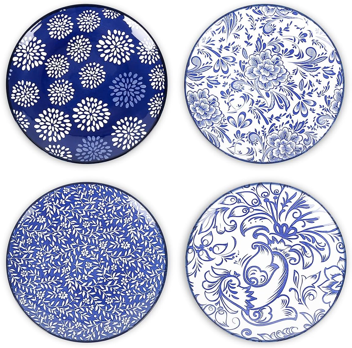 Amazon.com: Now Designs Blue Waves Porcelain Stamped Appetizer Plate, 6 ...
