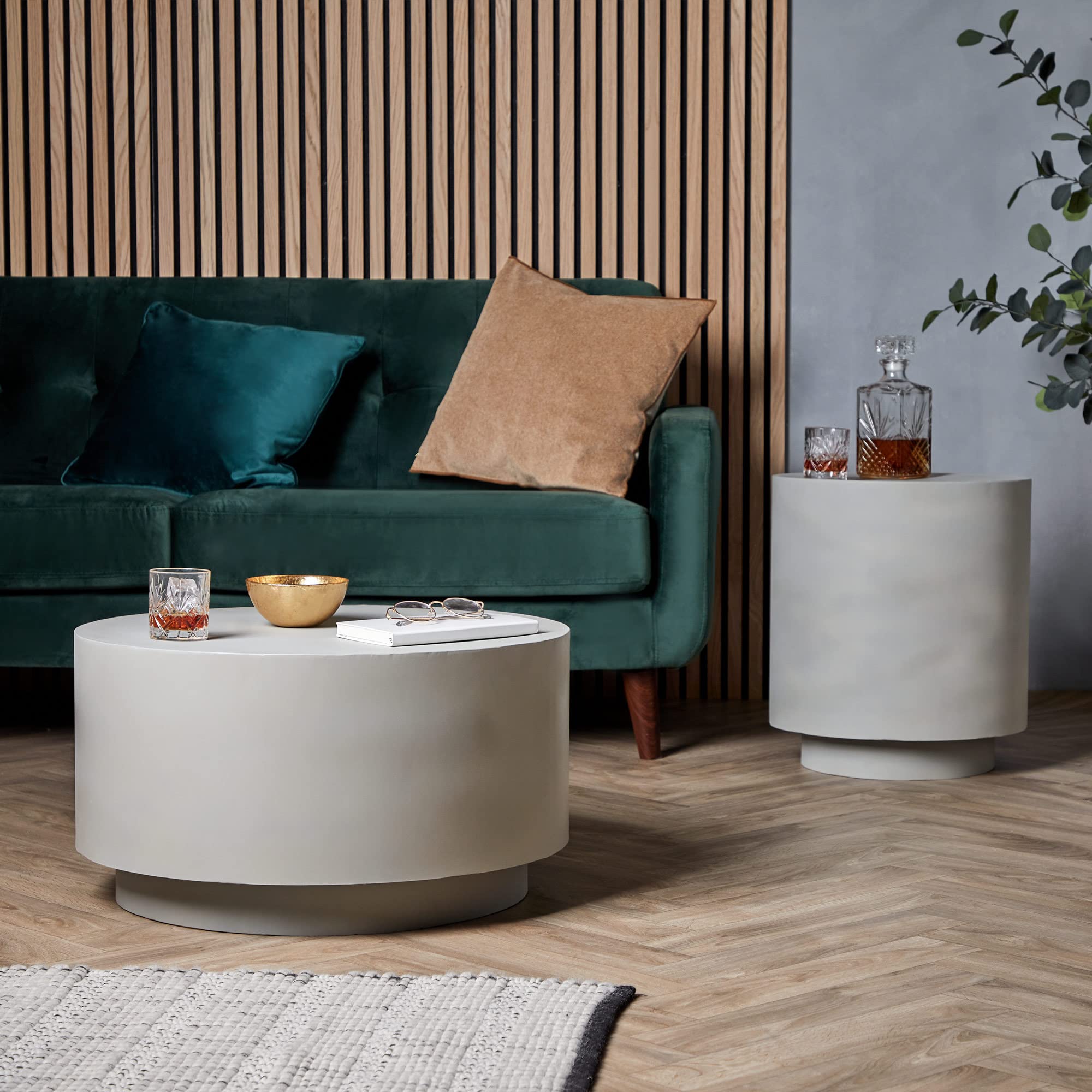 Buy Spinningfield Concrete Effect Side Table - Light Soft Pale Grey ...