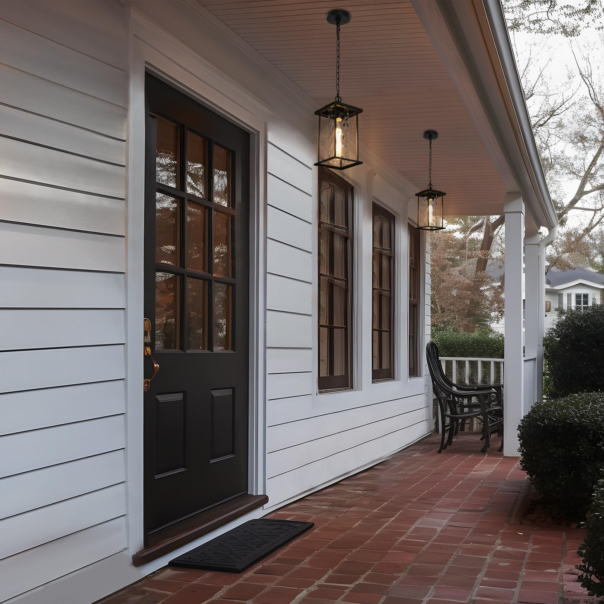 Outdoor Pendant Light Fixture, Farmhouse Exterior Hanging Lights with ...