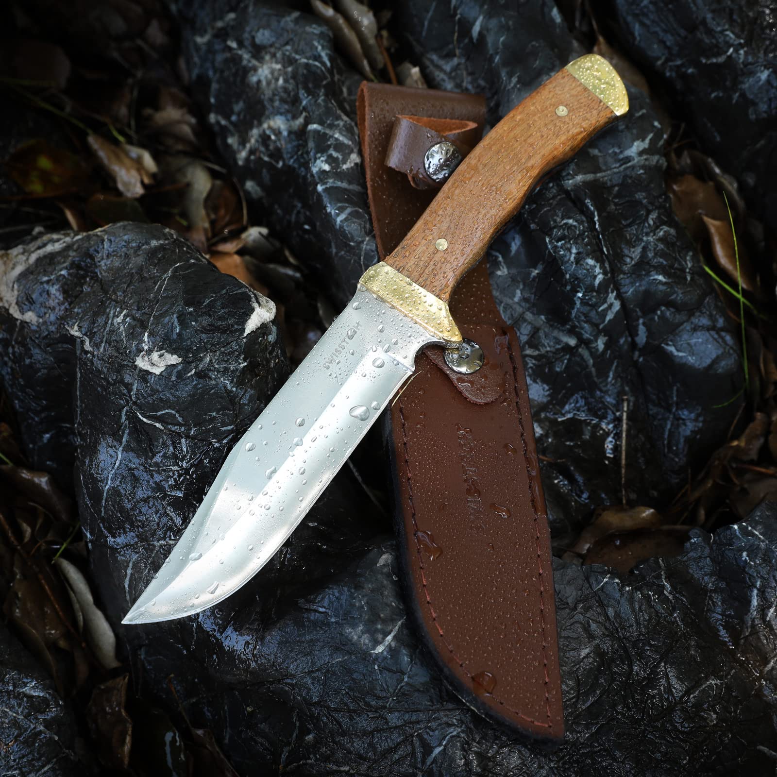 Buy Swiss+Tech Fixed Blade Knife, 11 Inch Full Tang Hunting Knife with ...