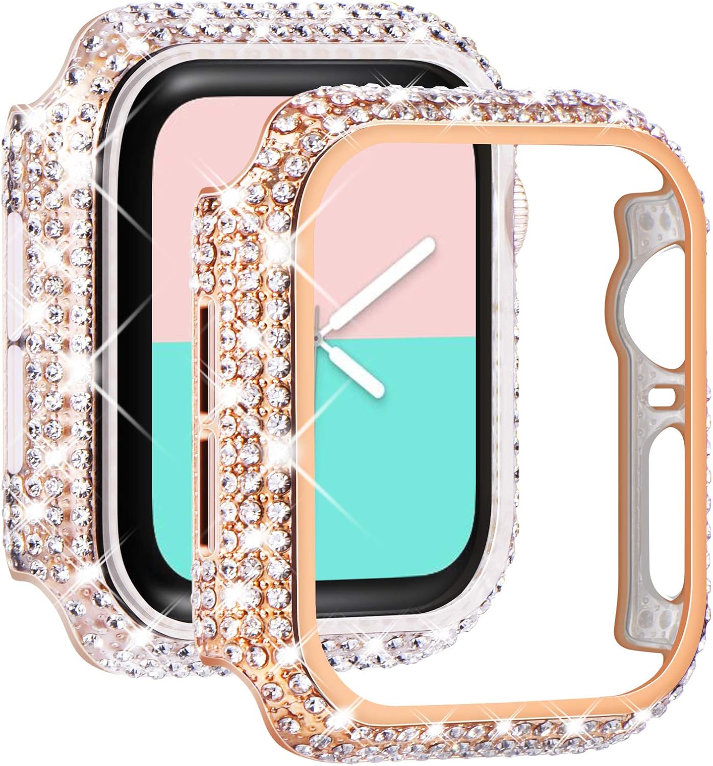 Amazon.com: NewWays 2-Pack Full Diamonds Bling Cases for Apple Watch ...