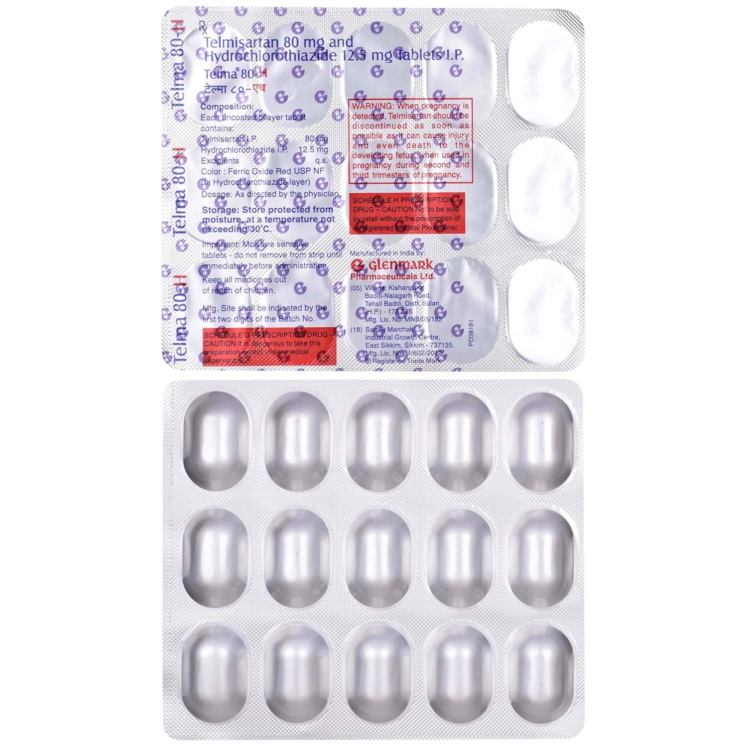 Telma H 80/12.5mg - Strip of 30 Tablets : Amazon.in: Health & Personal Care