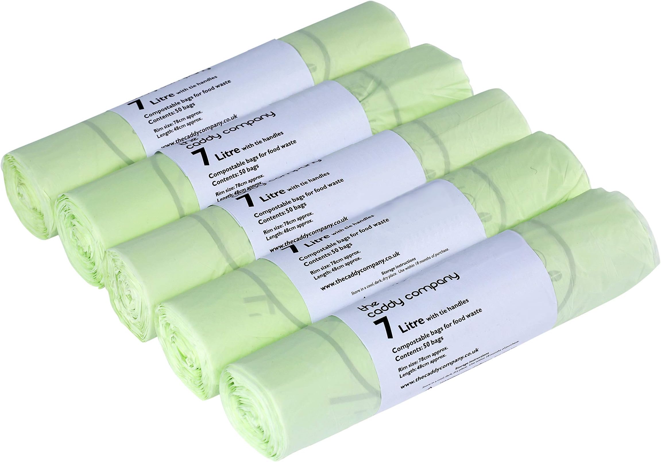 7L x 250 Tie Handle Compostable Kitchen Caddy Liners - Food Waste Bin ...