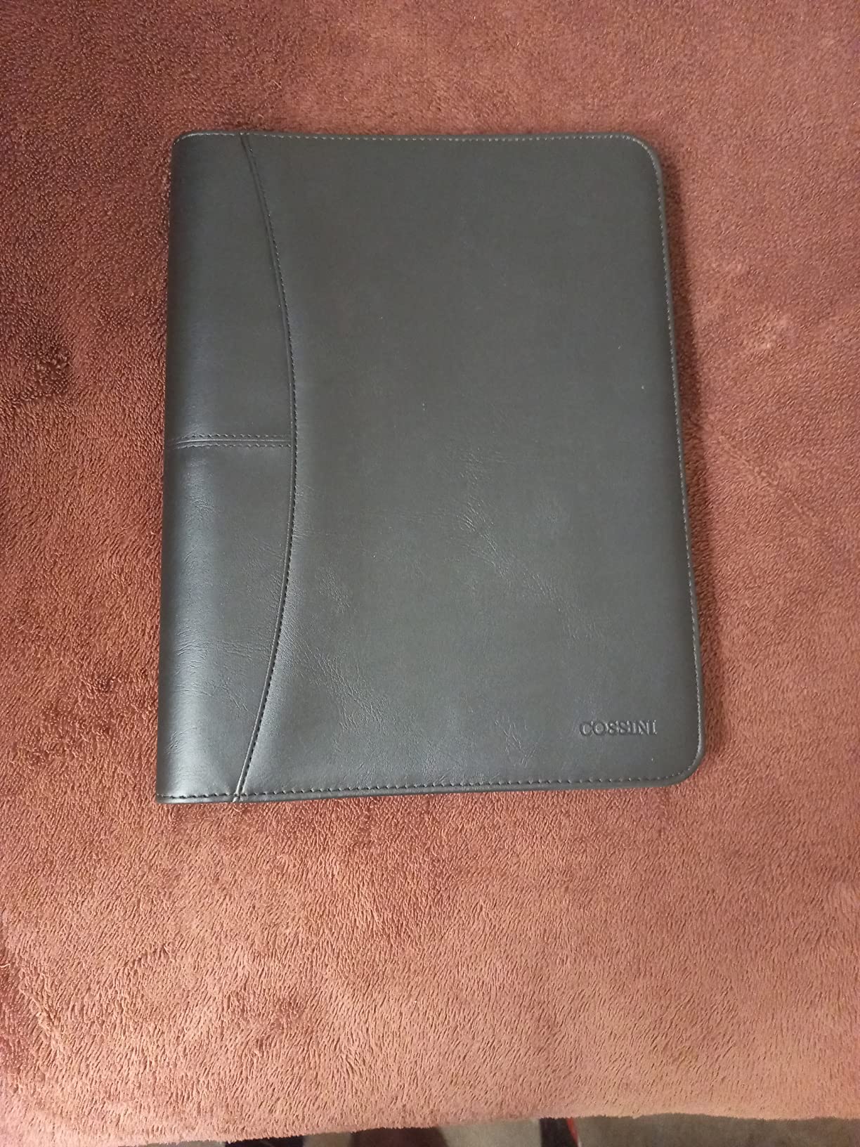 COSSINI Portafolio de negocios de cuero vegano superior negro con ...