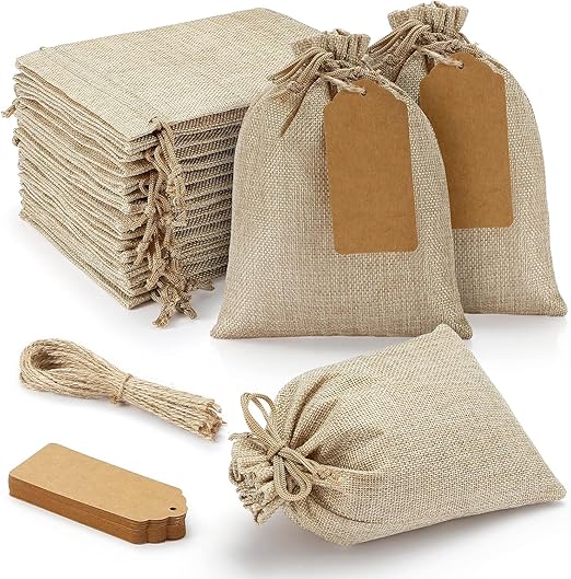 Bolsas de Arpillera con Cordón, Bolsas de Lino para Bodas, Bolsas de Arpillera para Joyería ...