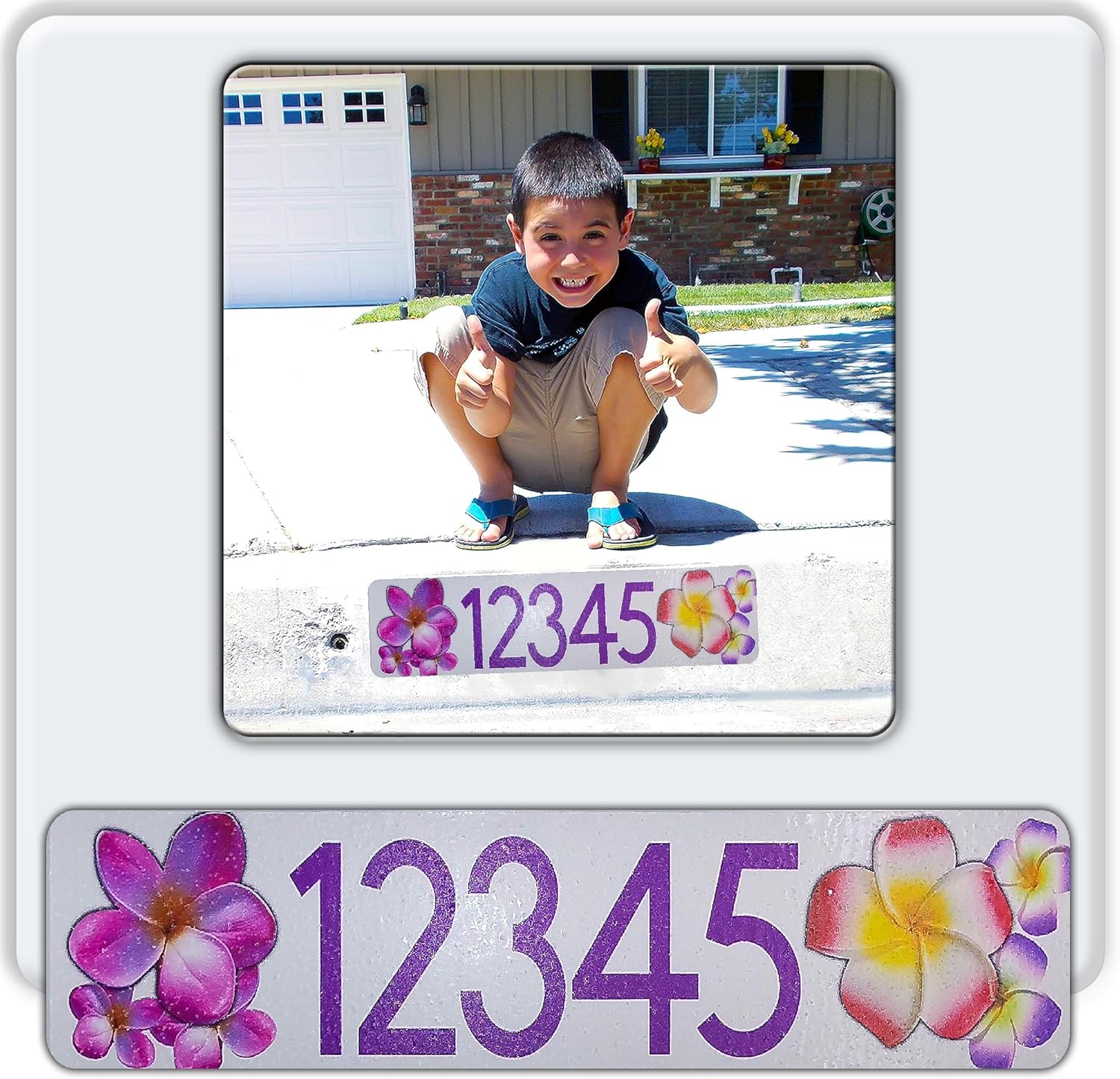 Amazon.com: Curb-N-Sign Curb Wrap Address Decal – Aluminum House Number ...