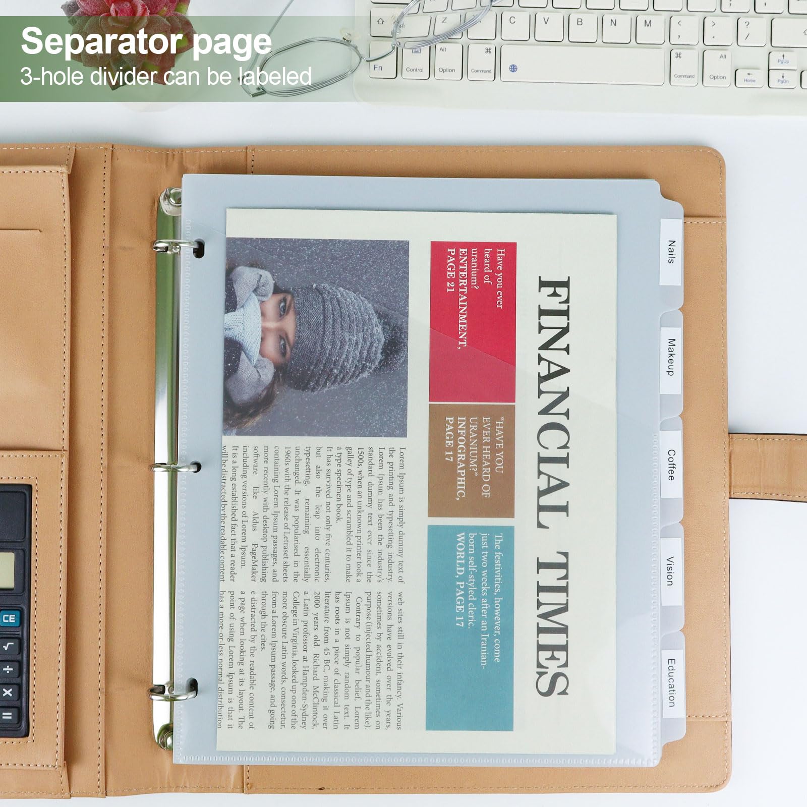 Snapklik.com : Koqye 5 Tab Dividers For 3 Ring Binder