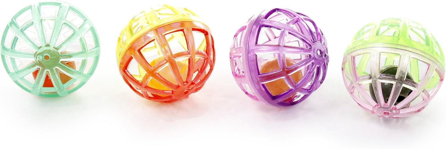 Amazon.com : KRISLIN 4-Piece Plastic Ball Cat Toy : Pet Toy Balls : Pet ...