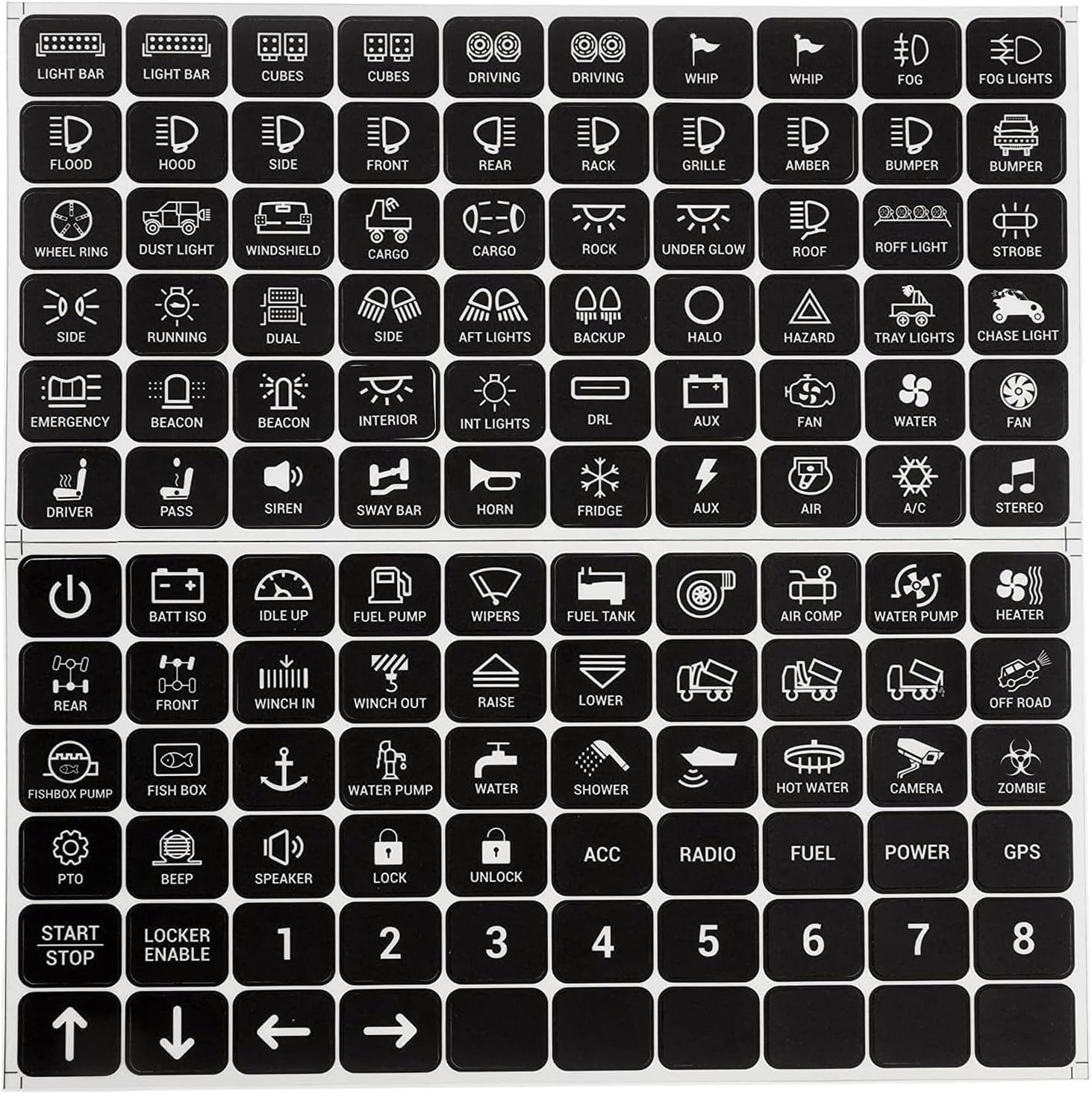Amazon.com: Hbxdeco 120PCS Car Switch Panel Sticker, Switch Label Decal ...