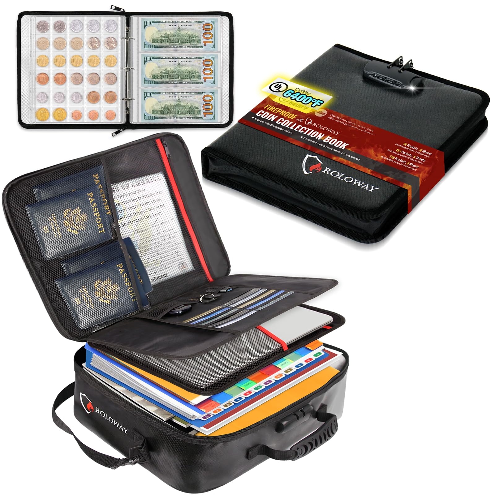Amazon.com: ROLOWAY Coin Collection Book 6400℉ Heat Insulated and ...