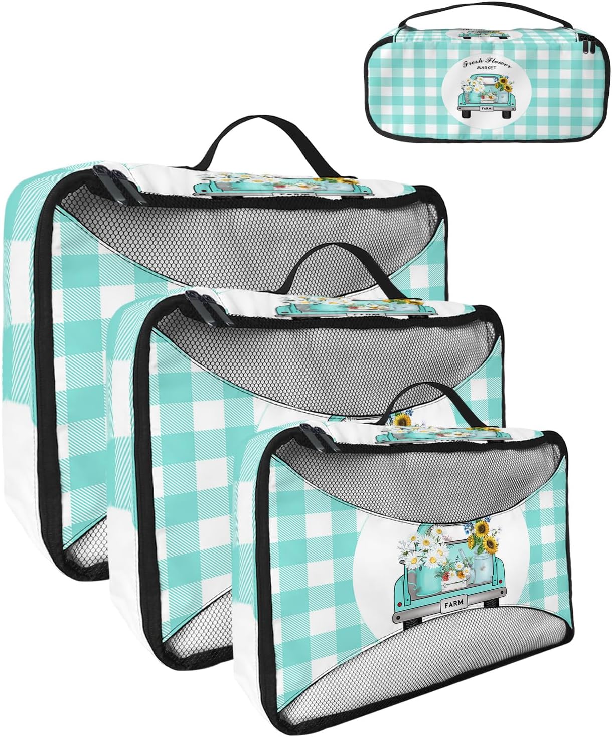 Amazon.com: 4 Set Packing Cubes for Carry on Suitcase - Lightwight ...