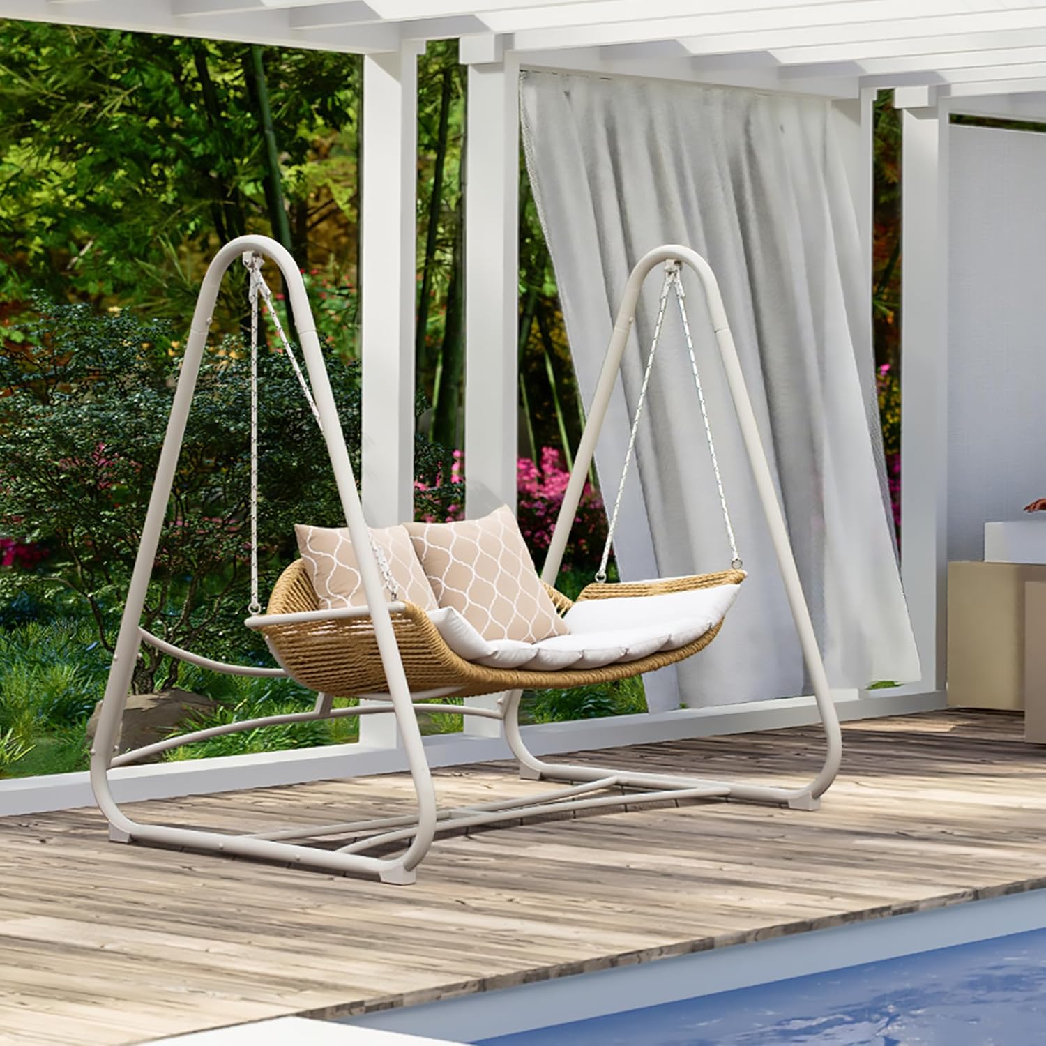 Amazon.com : Domi Outdoor Patio Porch Swing, 2-Seat Hanging Swing Chair ...