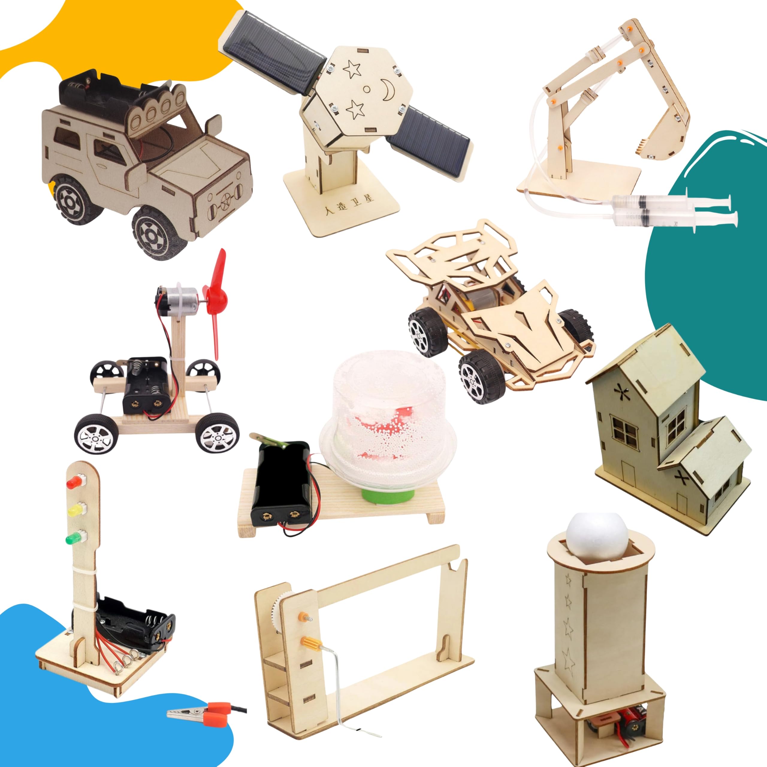 Buy 10 in 1 STEM Kit for Kids, Build Robotic Craft Kits, 3D Puzzles ...