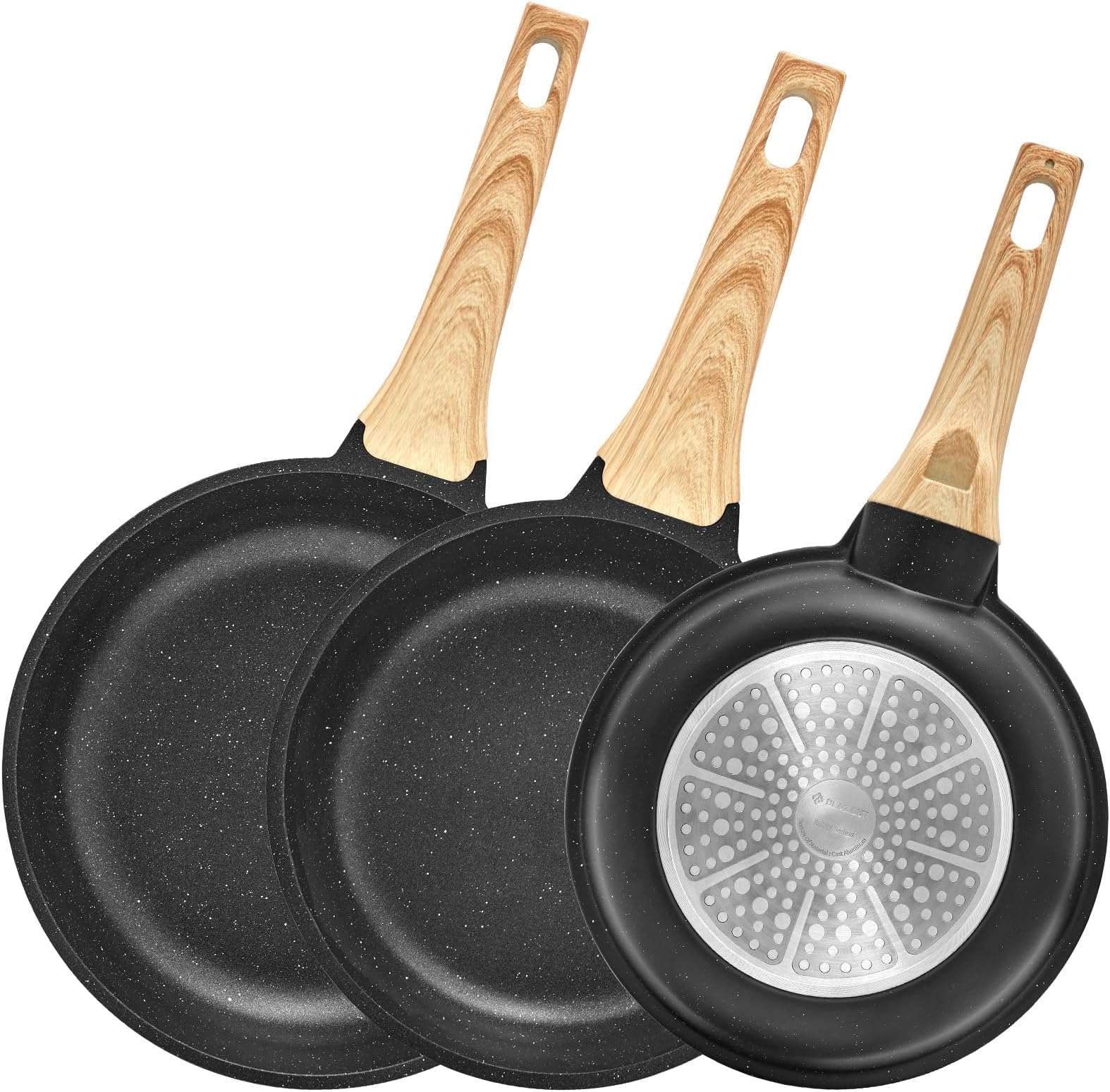 BLAZANT Pfannen-Set Induktion 20+24+28 cm, Pfannenset Bratpfannenset ...