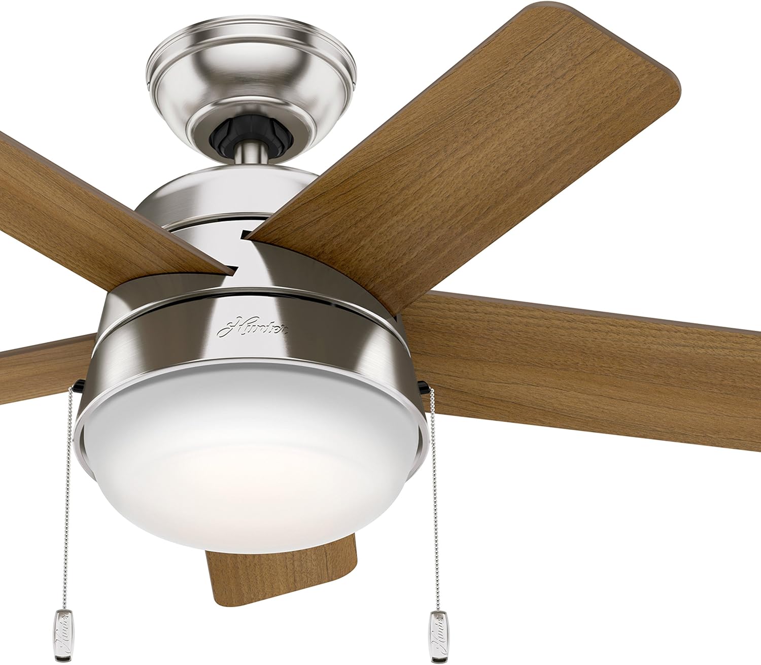 Hunter Fan 36 inch Modern Ceiling Fan with LED Light in Brushed Nickel ...