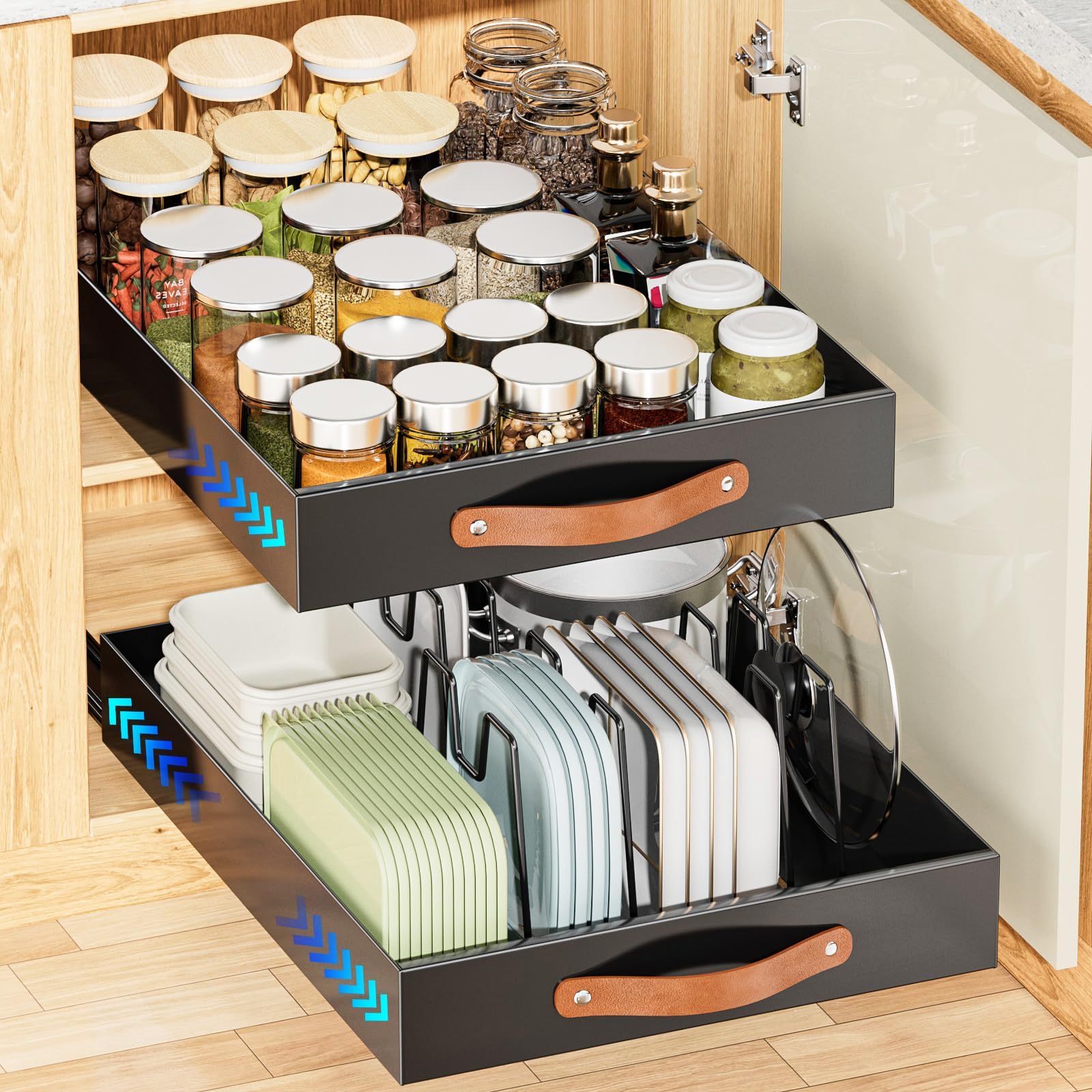 Amazon.com: Slide Out Cabinet Organizer, Pull Out Drawer with Slide out ...