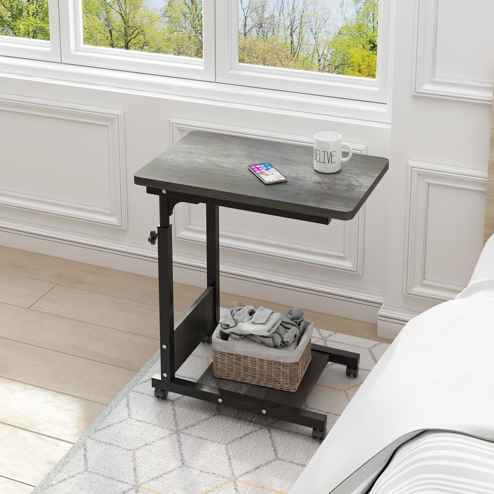 Amazon.com: Shyneer Portable Swivel Laptop Table Desk, Adjustable Angle ...