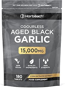Black Garlic Tablets 15,000mg | 180 Count | High Strength Odourless ...