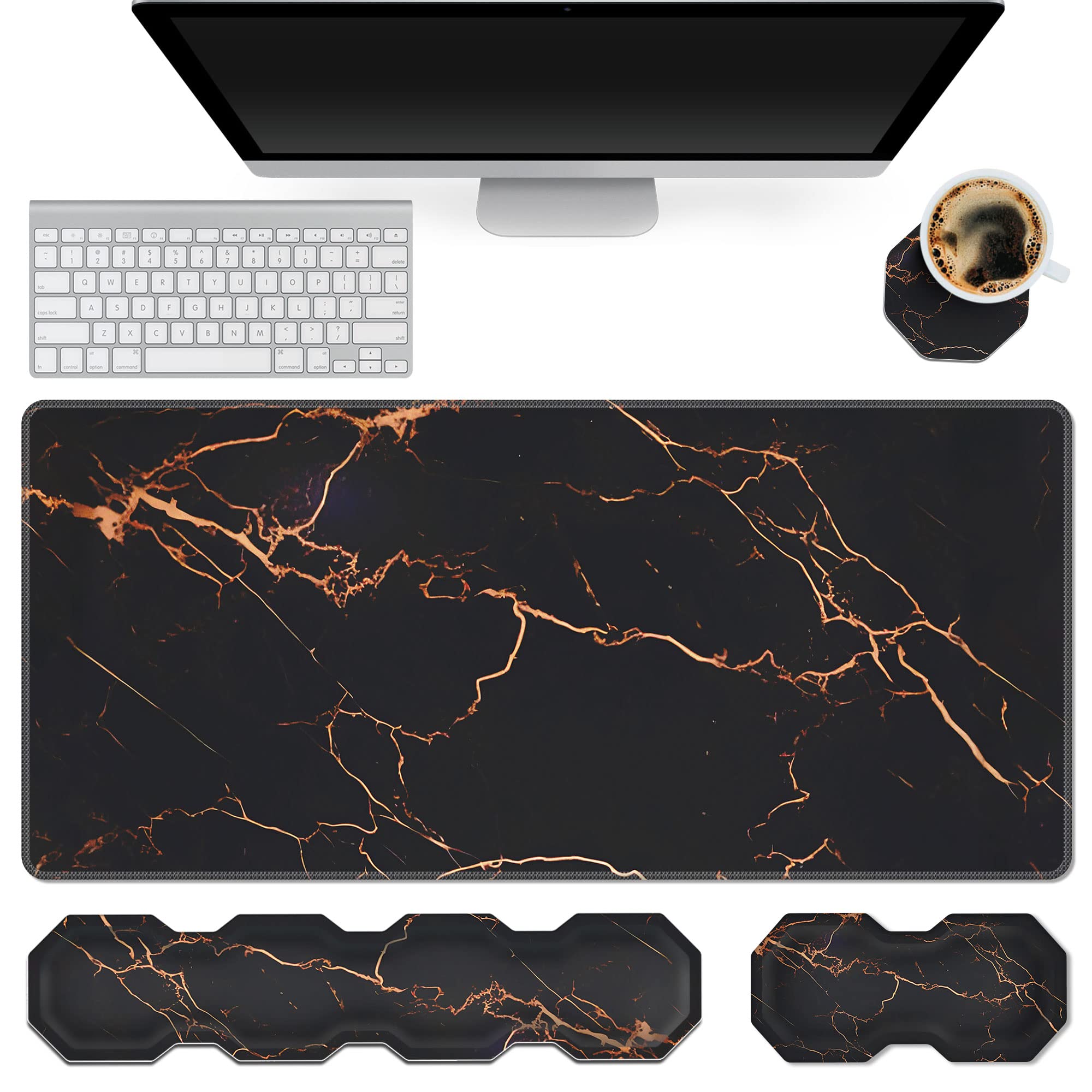 Amazon.com: RYUITHDJP Large Mouse Pad for Gaming+Keyboard Wrist Rest ...
