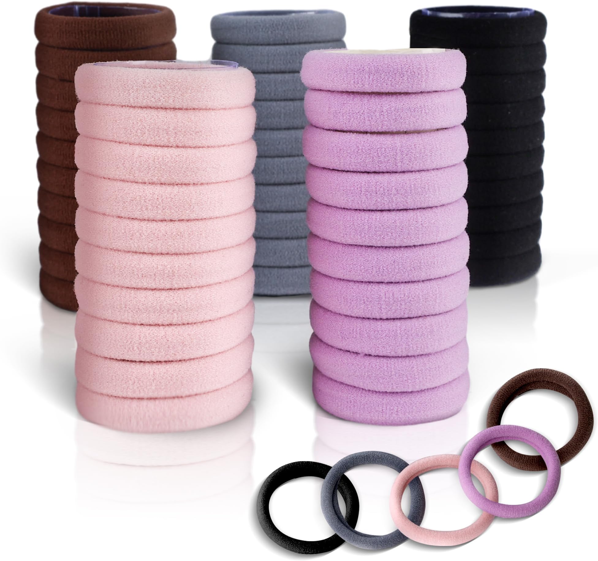 Amazon.com : 100PCS Elastic Hair Accessories - Seamless Cotton Hair ...