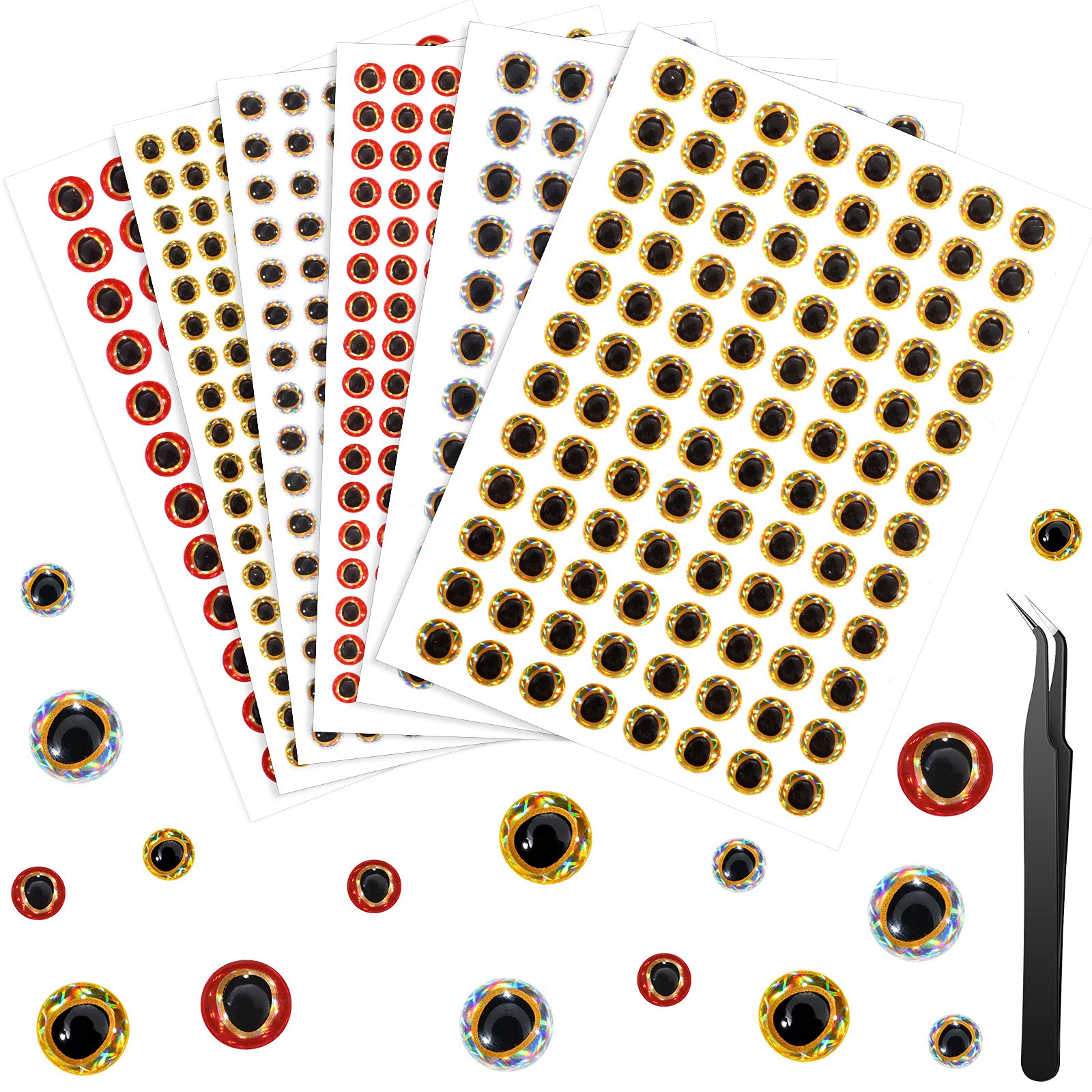 Amazon.com : 600 Pieces 3D Simulation Fishing Lure Eyes Realistic ...