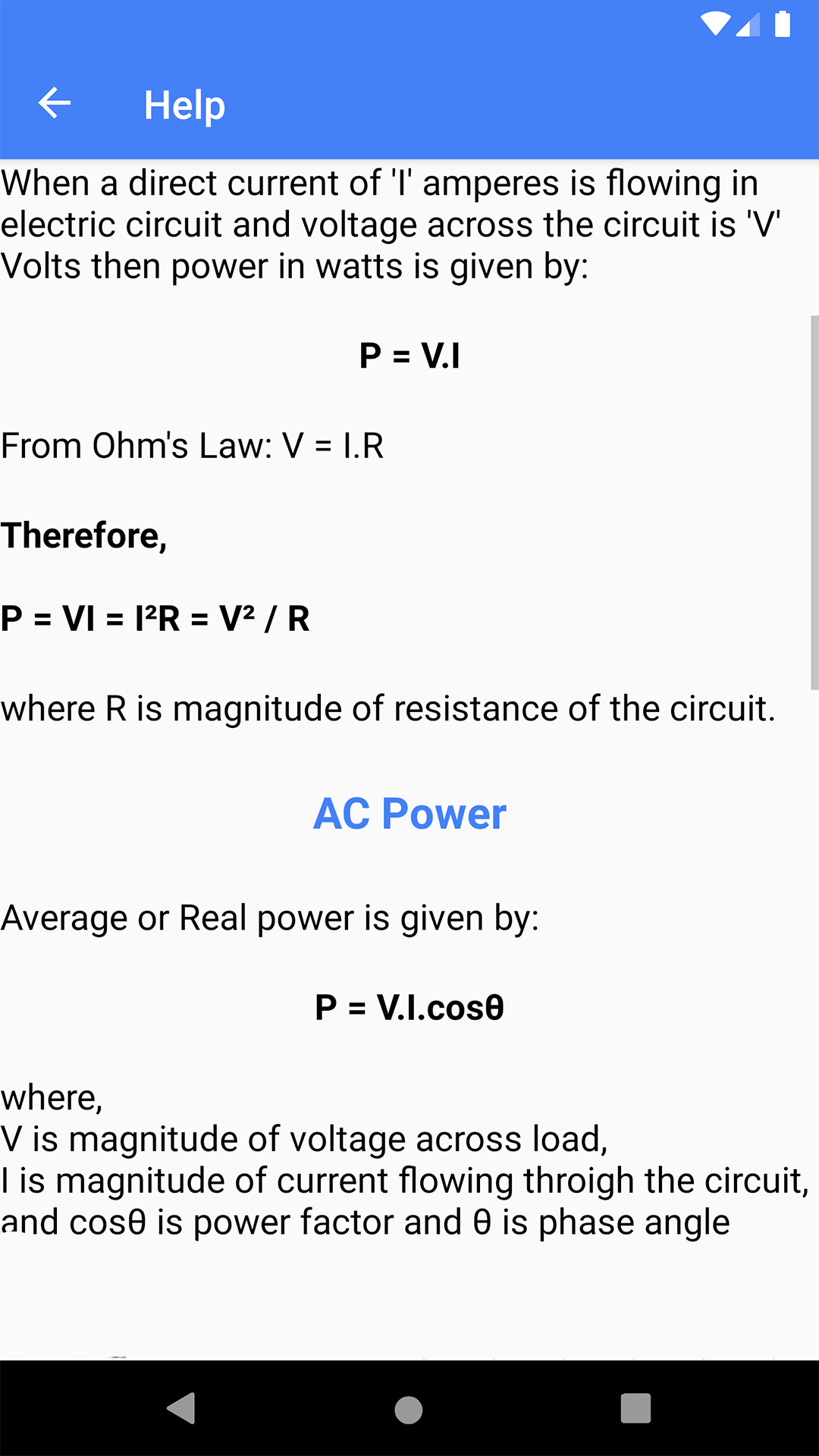 Electrical Calculator:Amazon.co.jp:Appstore for Android