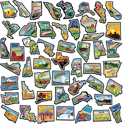 Amazon.com: United States Map Fridge Magnets- RV US Individual State ...