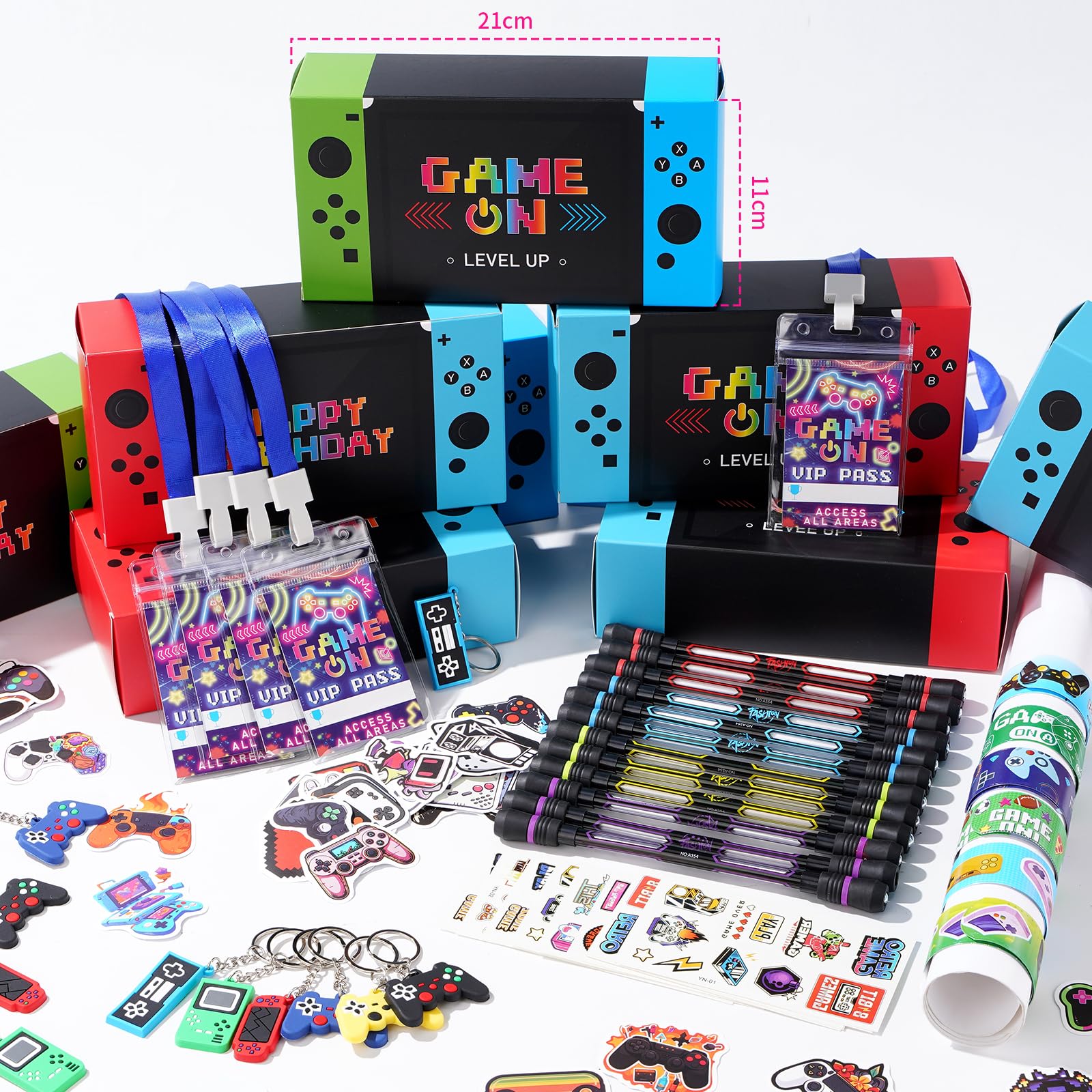 Snapklik.com : 122pcs Video Game Party Favors Gamer Birthday Supplies ...