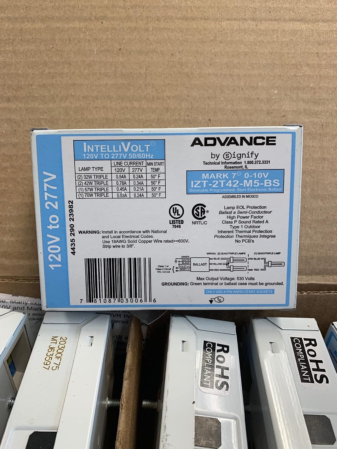 Advance Electronic Dimmable Ballast (2) 42 Watt CFL (IZT2T42M5BS35M ...