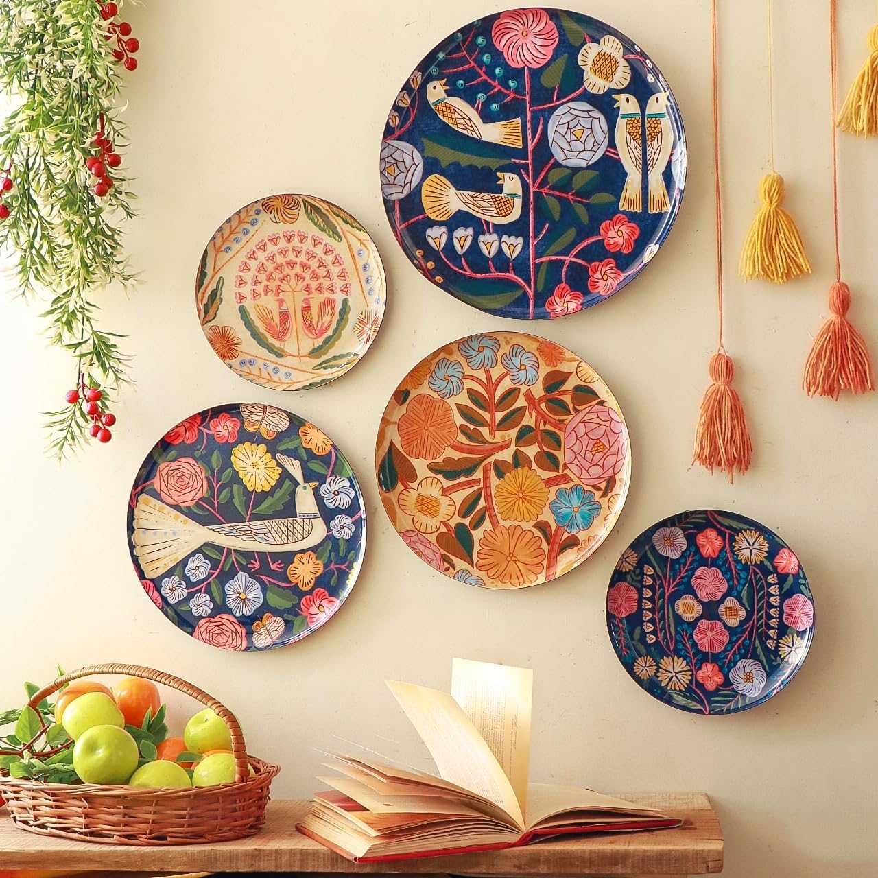Buy RITUALISTIC Metal Pastel Pichwai Iron Wall Art- Set Of 5 ...