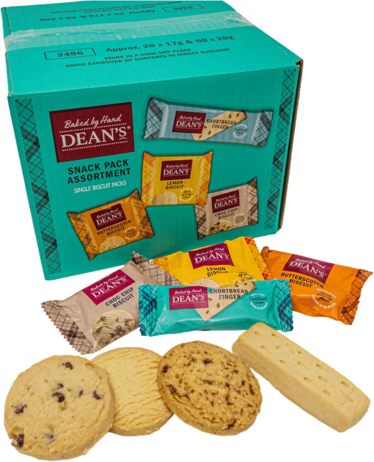Deans Shortbread Biscuits Individually Wrapped - Bulk Box of 80 Single ...